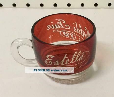 1893 Chicago Worlds Fair Ruby Red Flash Glass Cup Souvenir | #3376070