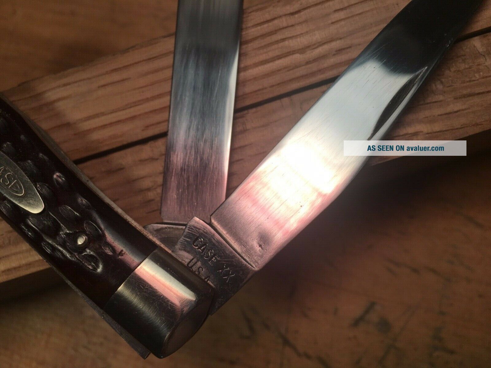 Case XX 6254 Trapper Pocket Knife 70s Chestnut Bone Handles CV Blades ...