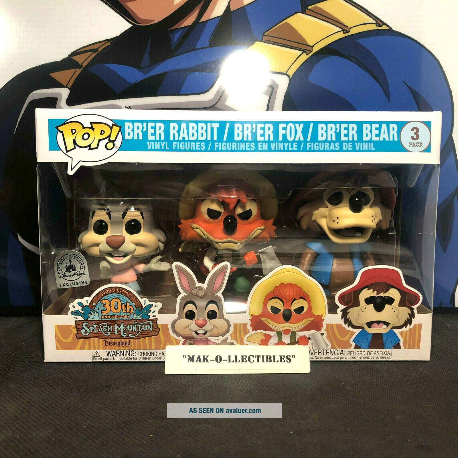 FUNKO POP SPLASH MOUNTAIN BR ' ER RABBIT FOX BEAR 3 PACK DISNEY PARKS ...