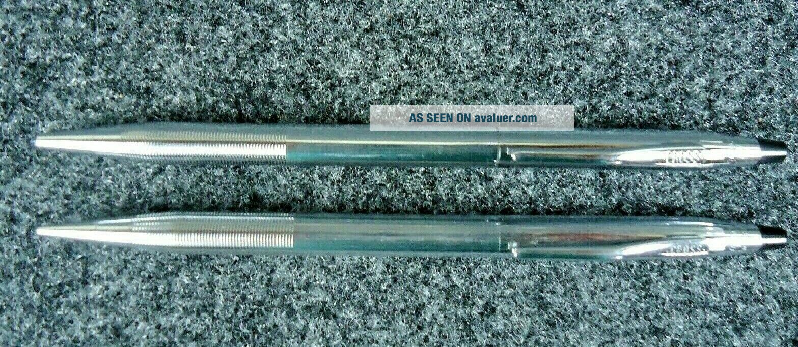 Vintage Cross Chrome Pen And Pencil Set - Made In USA | #3390026