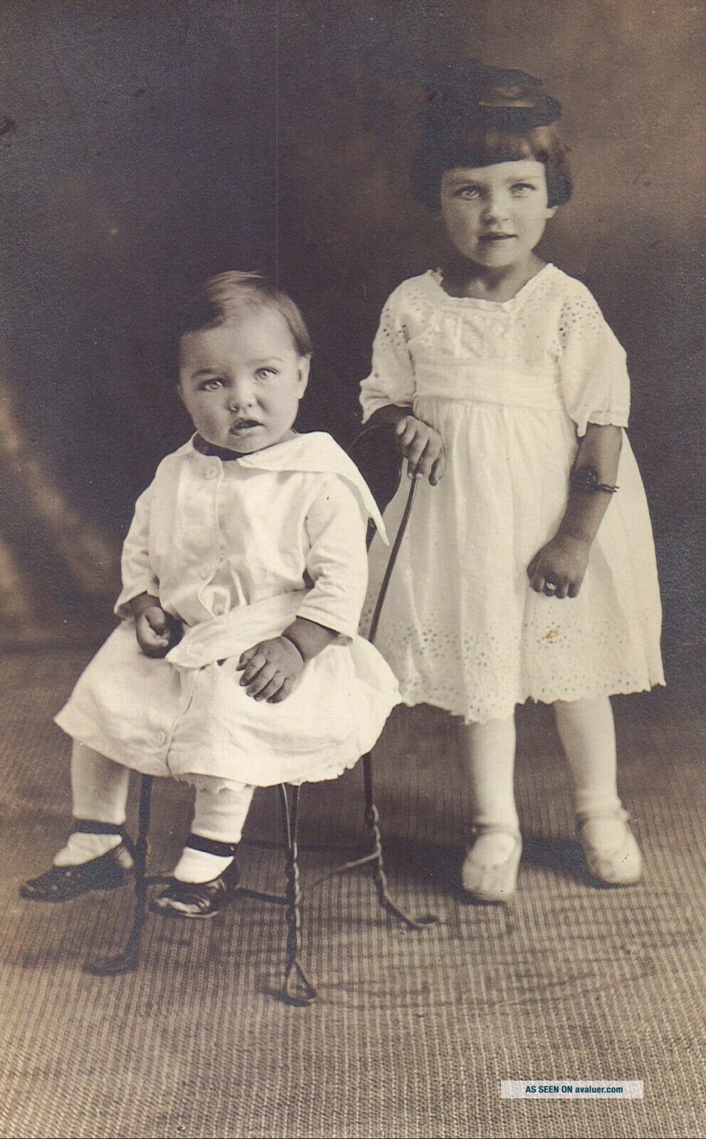 Vintage 1920 ' S RPPC Photo Postcard Of Gorgeous Girls Children Big ...