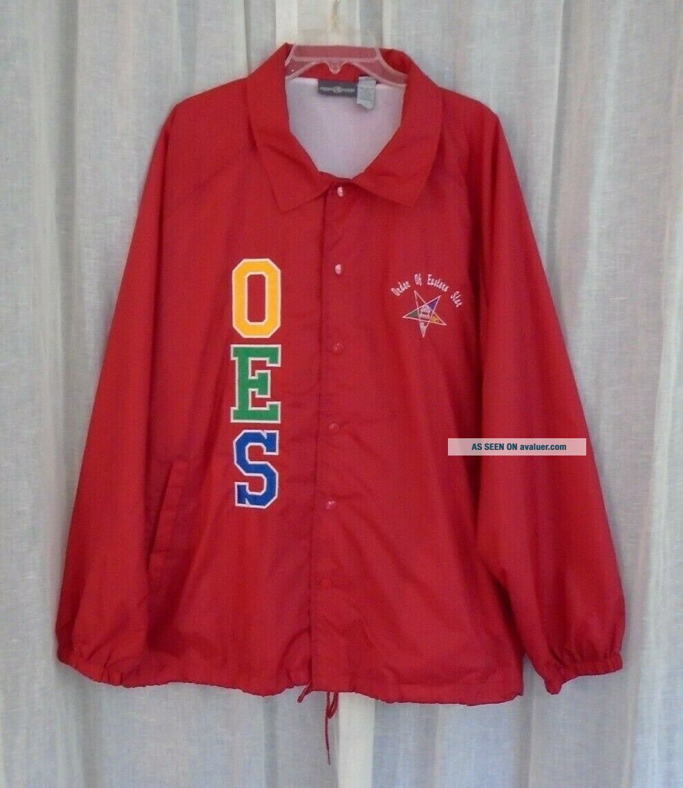 Order Of The Eastern Star OES Line Jacket Red Nylon Windbreaker Jacket ...