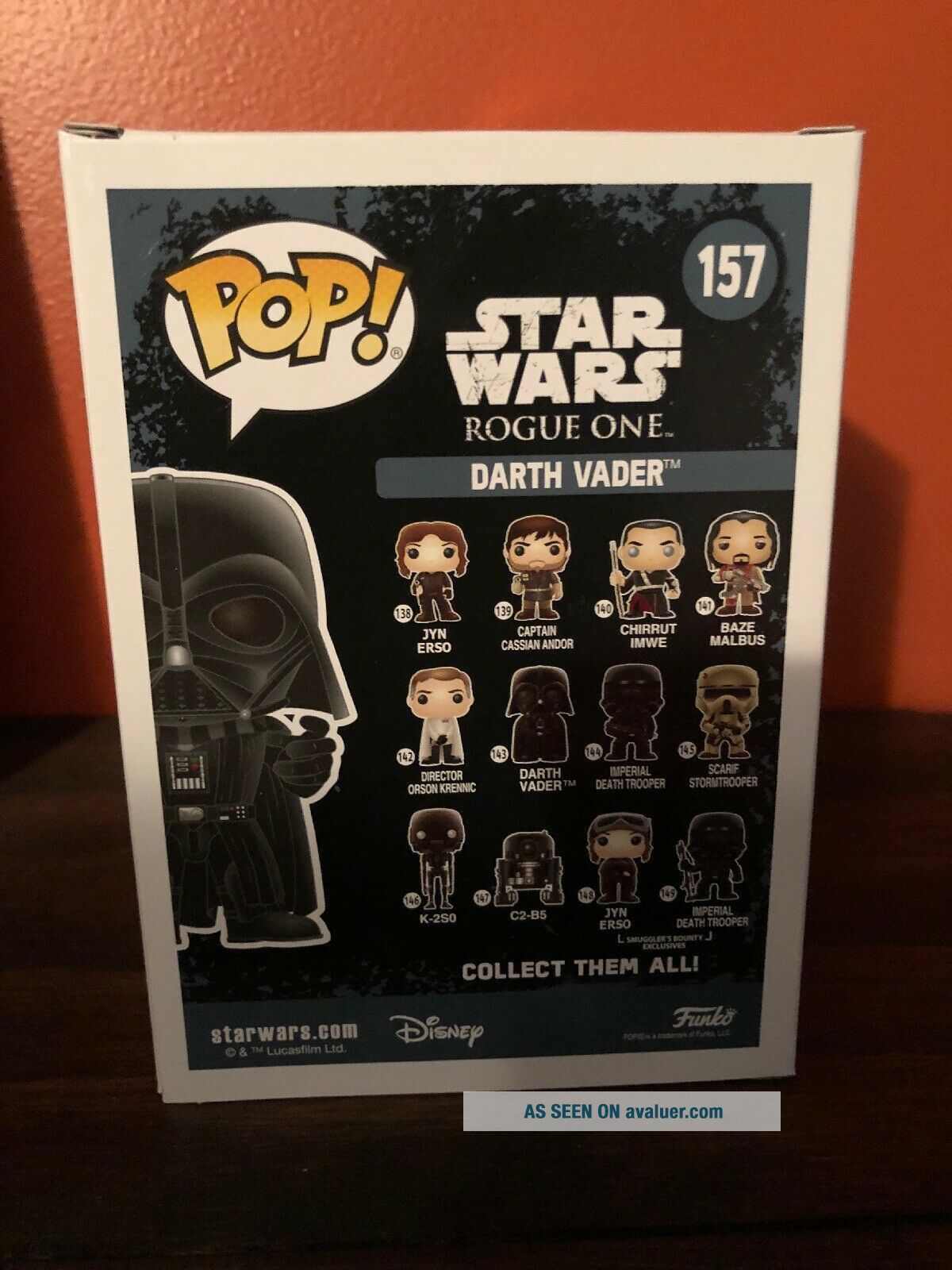 Funko Pop Disney Star Wars Rogue One 157 Darth Vader Game Stop Action ...