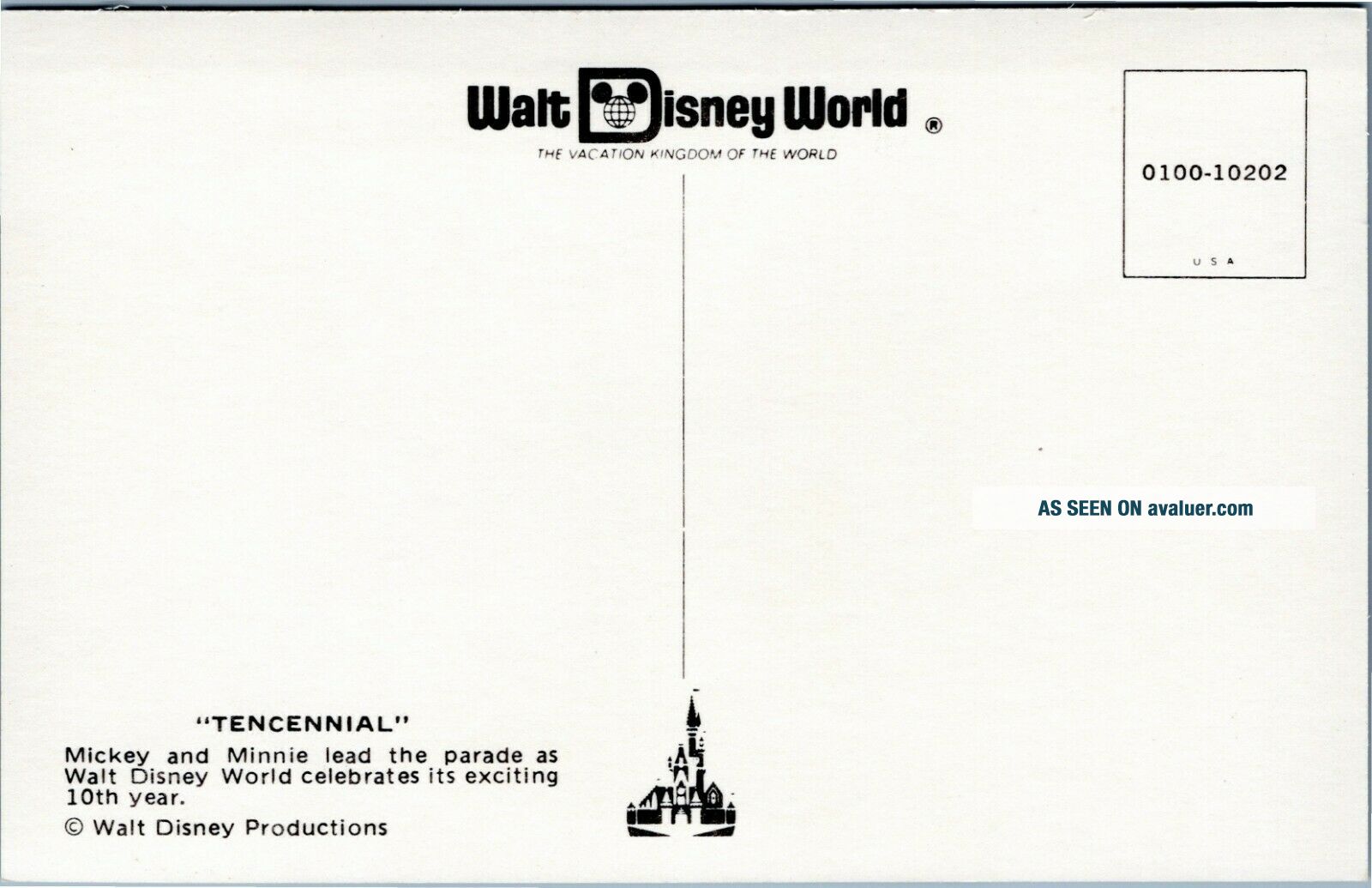 Disney World Postcard - Mickey And Minnie Leading The Tencennial Parade ...