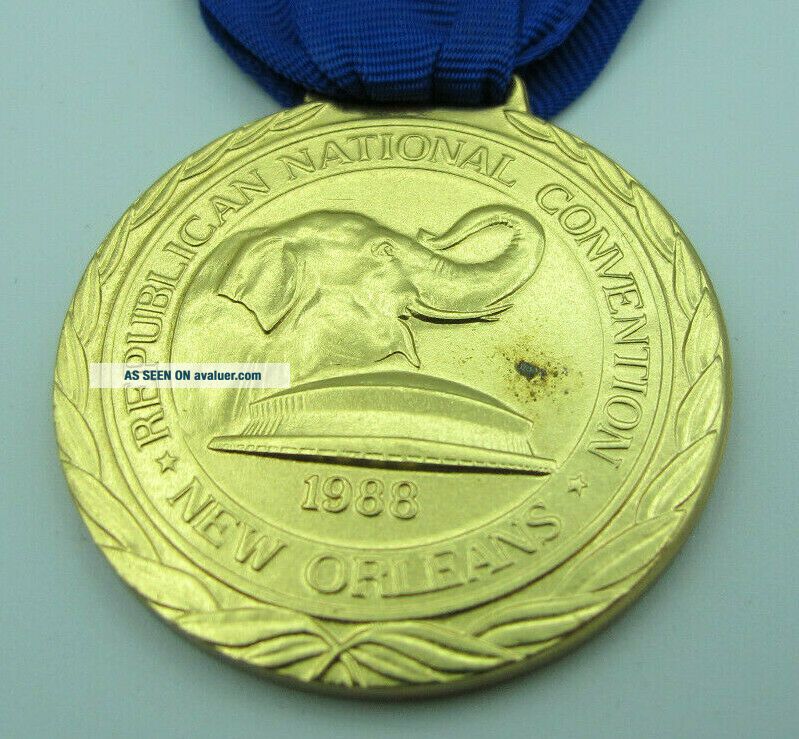 1988 Republican National Convention Delegate Badge Pin Ribbon - George ...