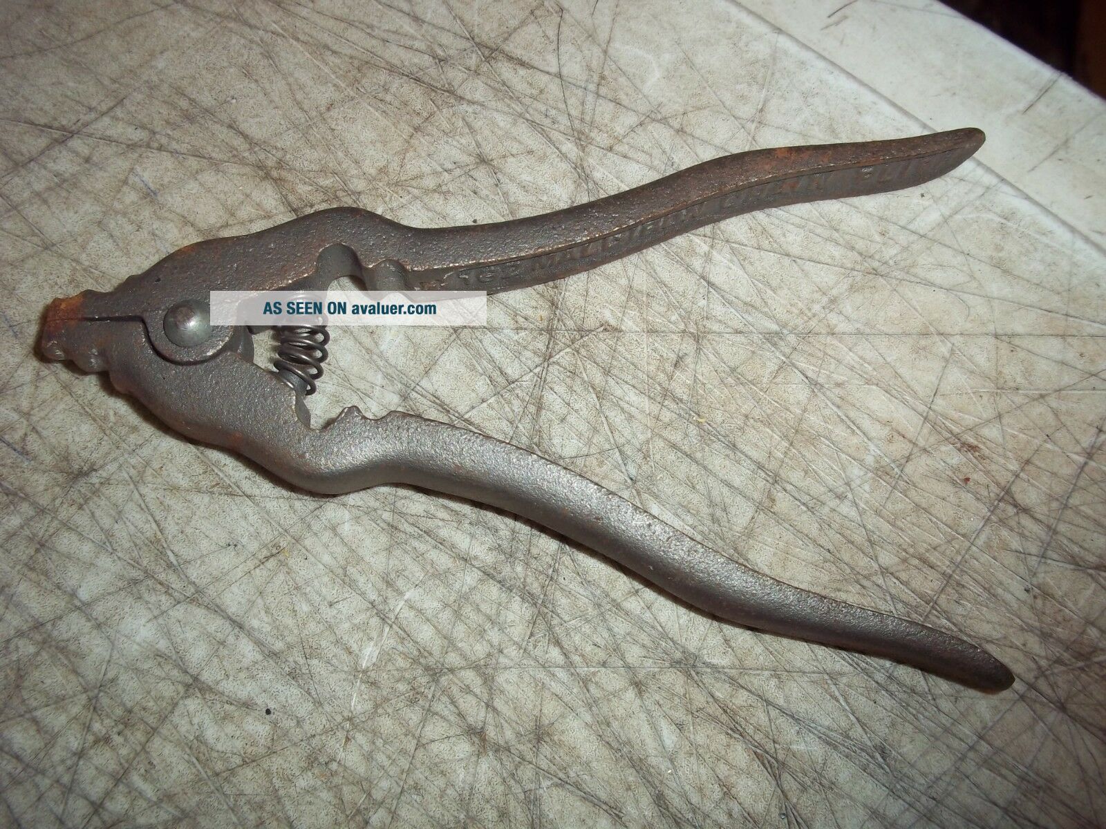 VINTAGE 7 " LONG ALL STEEL 162 MALL IRON CHAIN PLIERS PLIER | #3440656