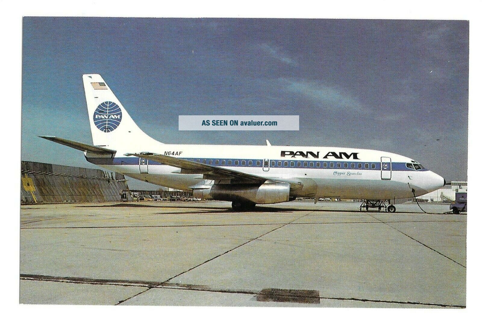 Postcard Pan American World Airways Boeing 737 - 222 Aviation World ...