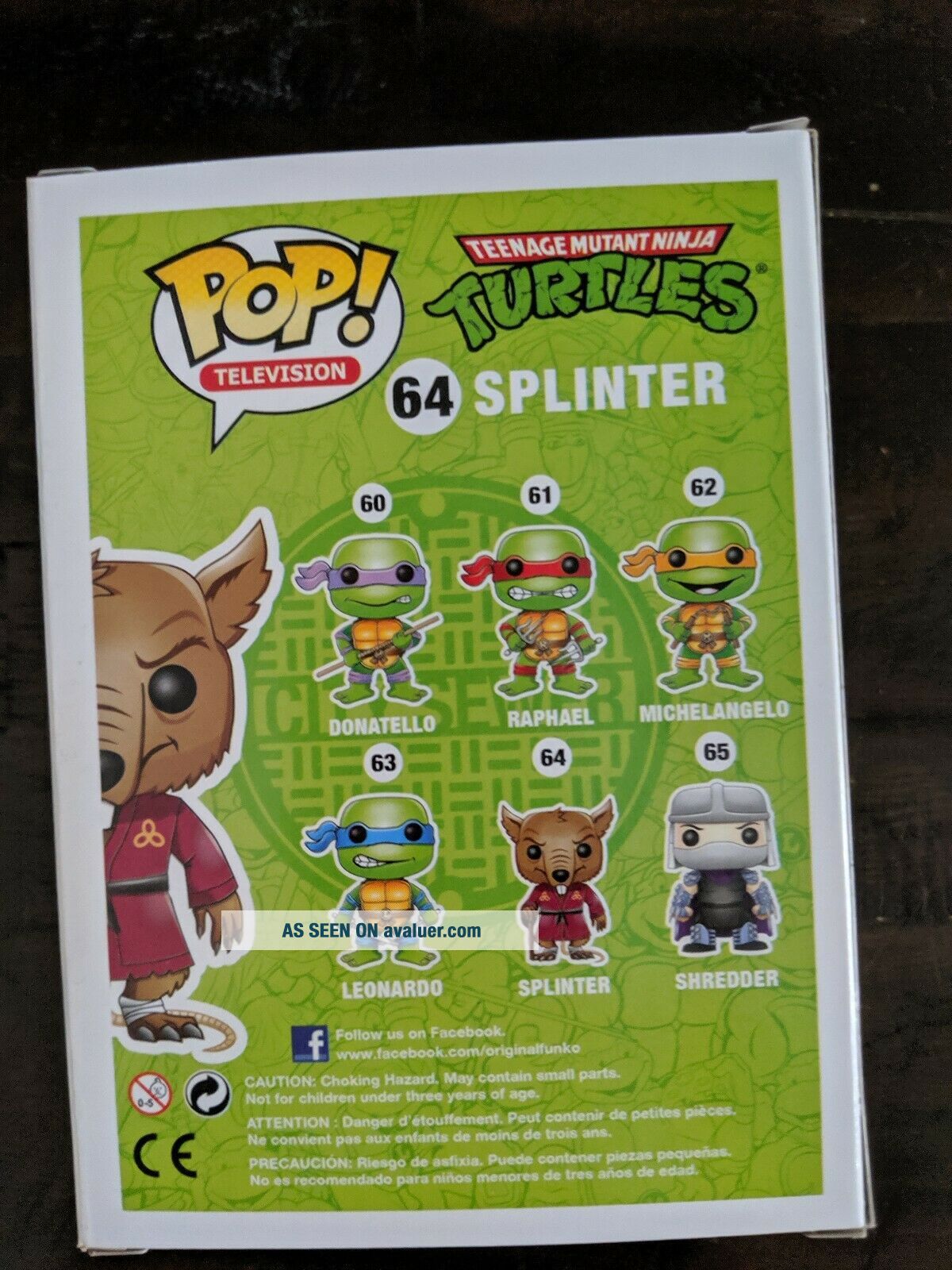 Funko POP Television 64 TMNT Teenage Mutant Ninja Turtles Splinter ...