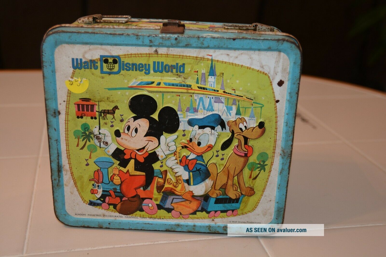 Vtg Rare WALT DISNEY WORLD METAL LUNCH BOX By Aladdin Industries ...