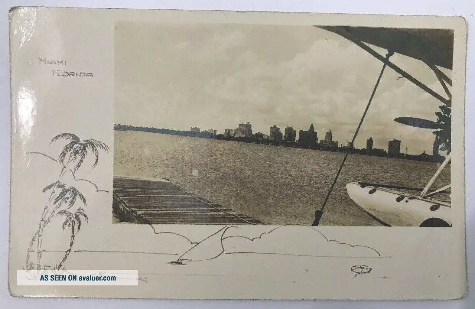 Miami Fl. Skyline From Pan Am Airport Board Approach Real Photo ...