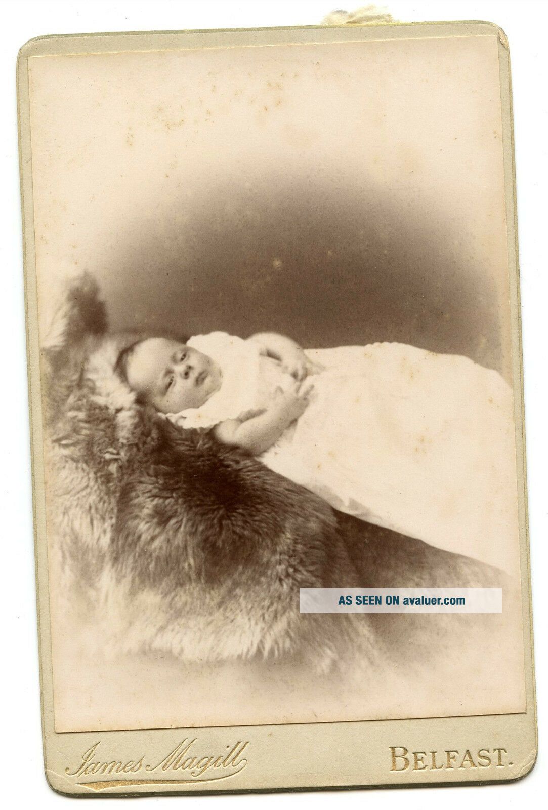 1892 BABY ID ' D MAURICE CLARK CABINET CARD PHOTO VICTORIAN CHILDREN ...