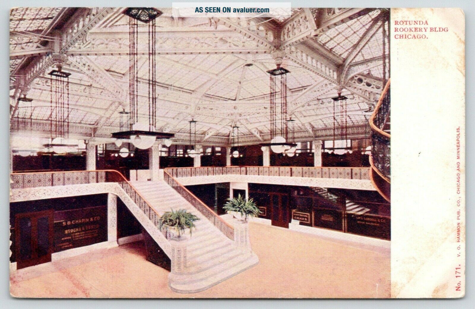 Chicago Illinois Frank Lloyd Wright Rookery Building Rotunda Shops ...