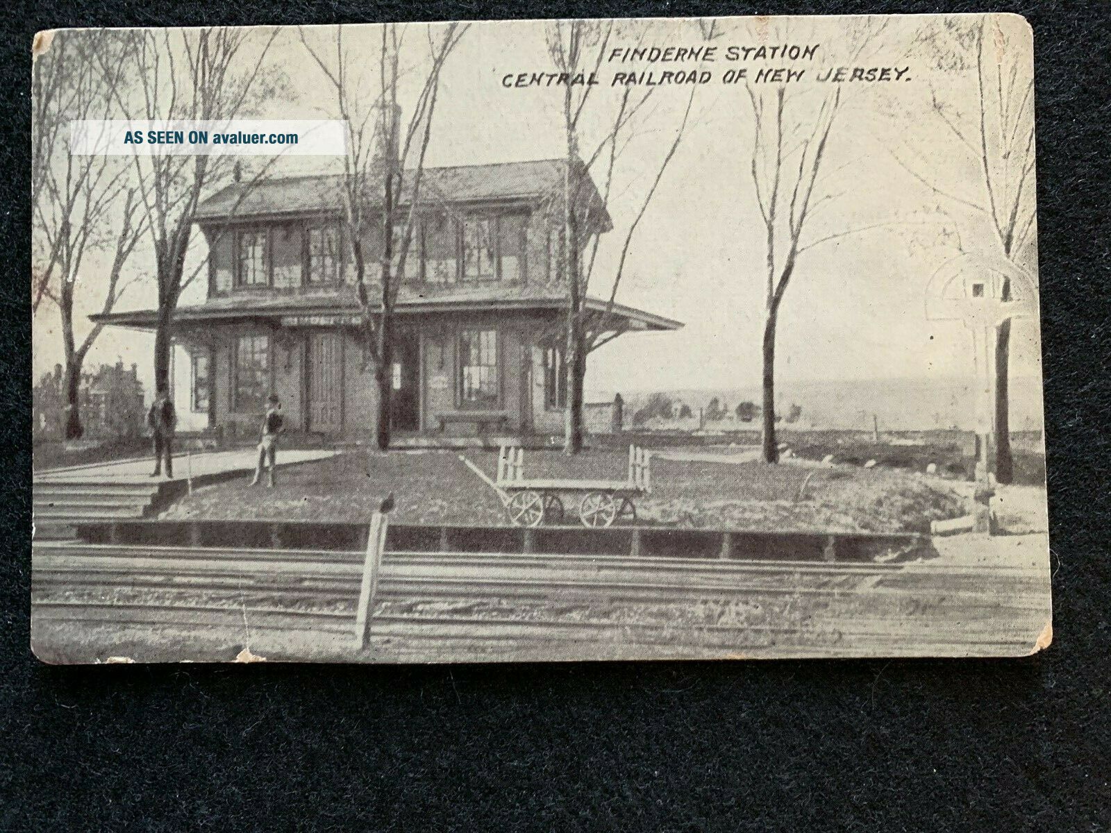 Postcard Finderne N. J. Central Railroad Train Station Very Old Rare ...