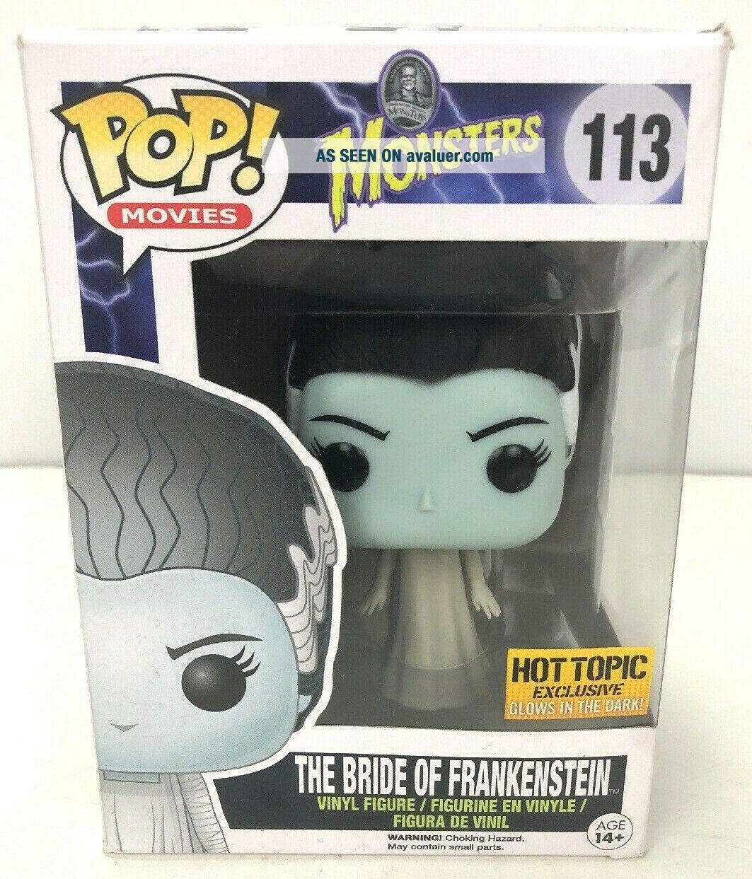 Funko Pop Movies 113 Bride Of Frankenstein Hot Topic Exclusive Glow See ...