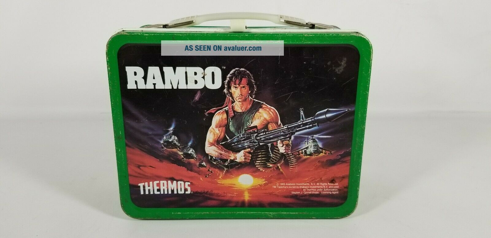 1985 Rambo Sylvester Stallone Metal Lunchbox By Thermos | #3567768