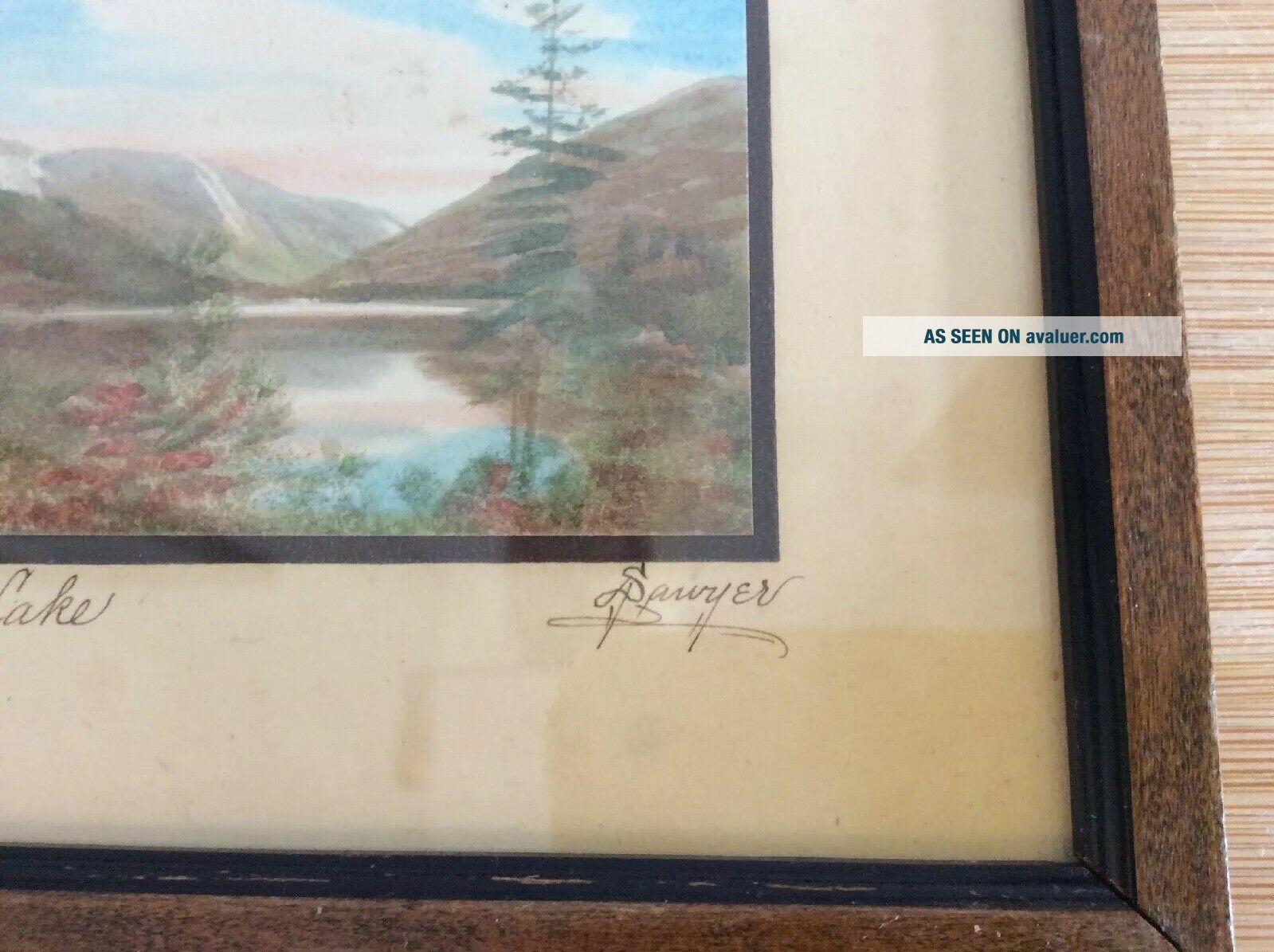 Charles Sawyer Miniature Hand Painted Picture Echo Lake Signed | #3438993