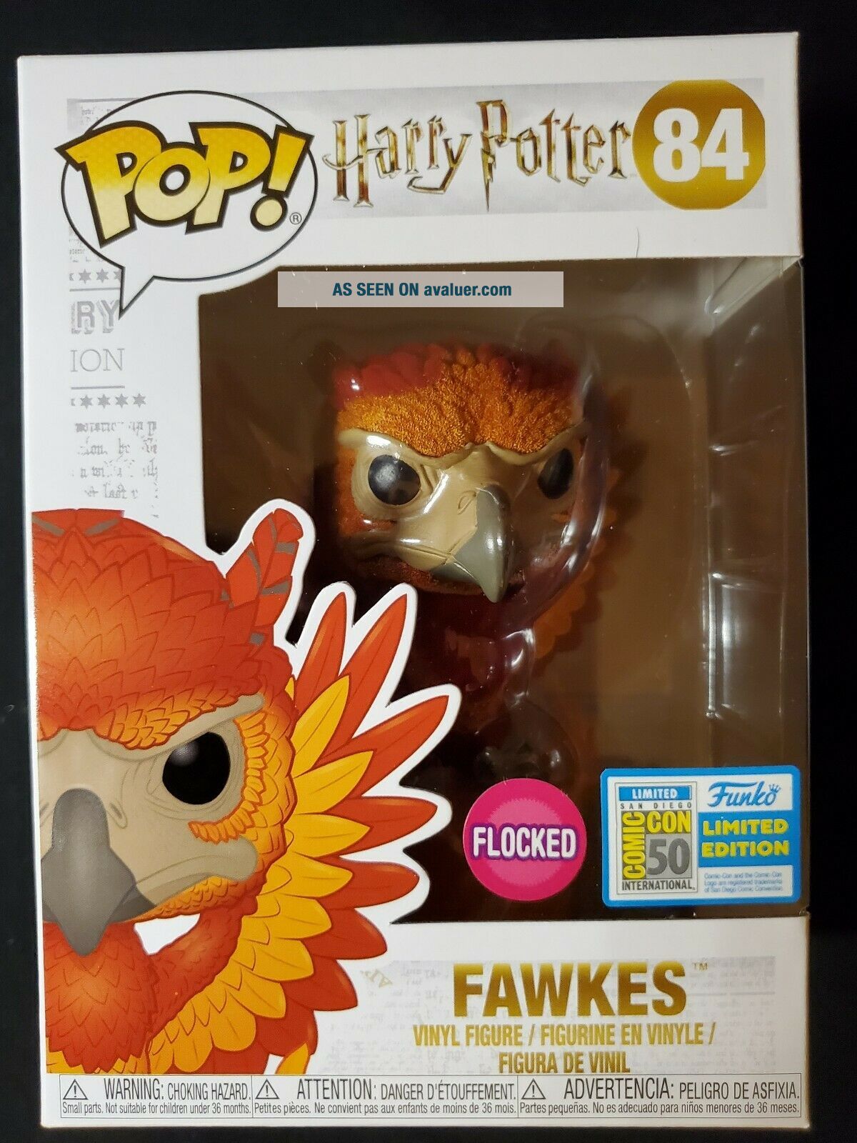 Funko Pop SDCC 2019 Excl Harry Potter Flocked Fawkes Official Sticker ...