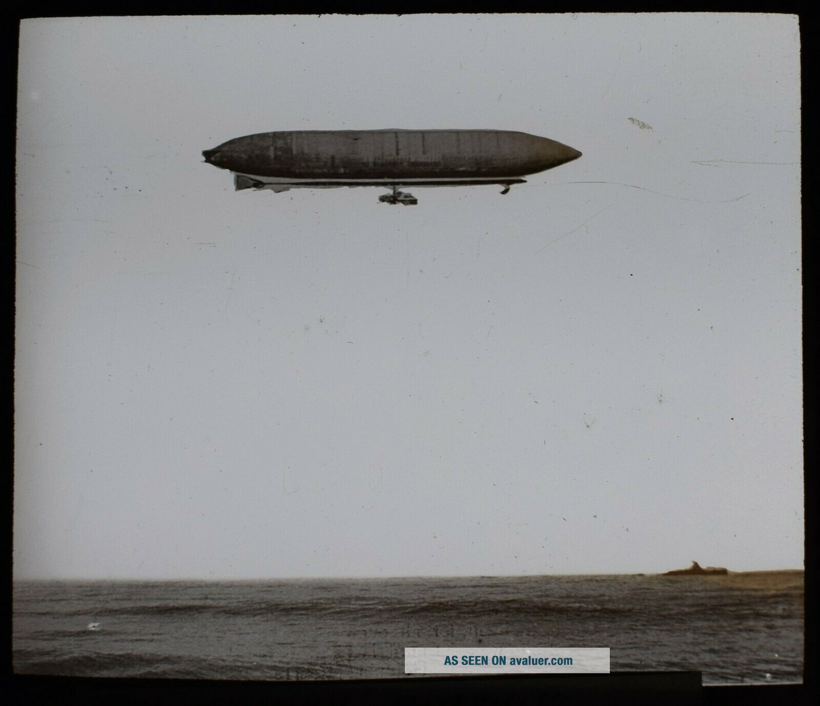 ANTIQUE Magic Lantern Slide FRENCH AIRSHIP LEBAUDY C1910 AVIATION PHOTO ...
