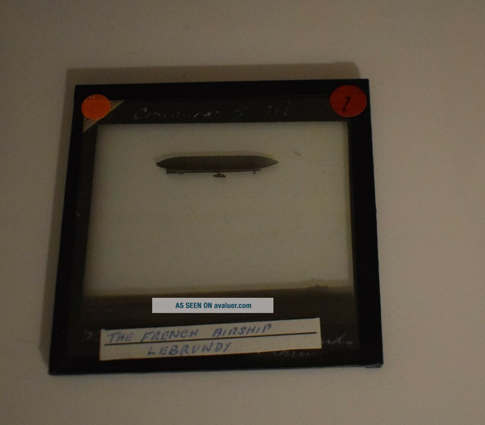 ANTIQUE Magic Lantern Slide FRENCH AIRSHIP LEBAUDY C1910 AVIATION PHOTO ...