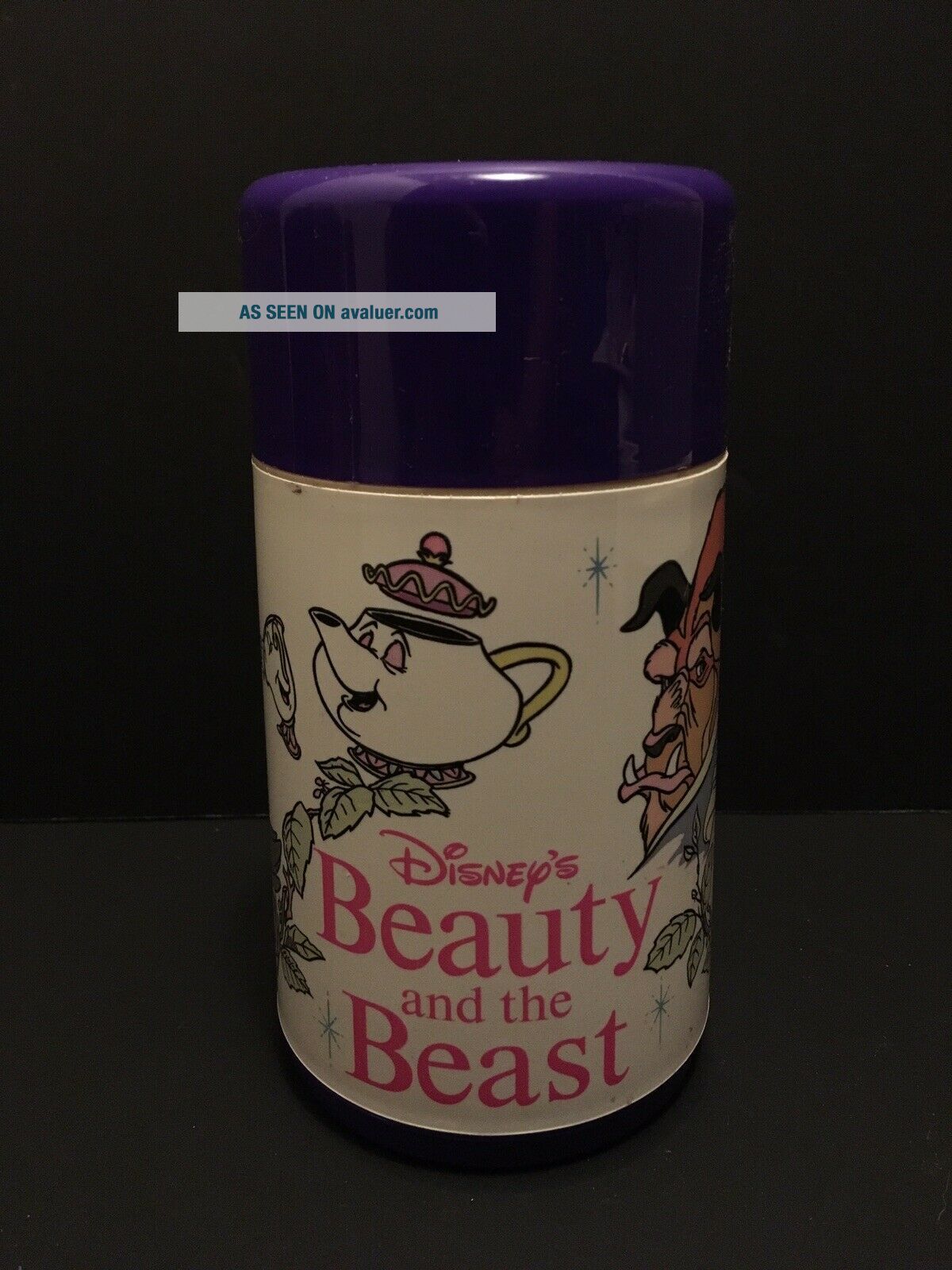Vintage Disney Beauty And The Beast Aladdin Plastic Purple Lunch Box ...