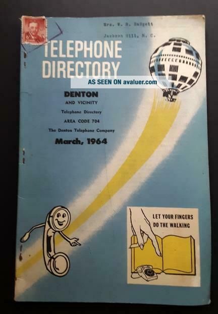 Vintage 1964 Telephone Directory Phone Book Denton NC North Carolina ...