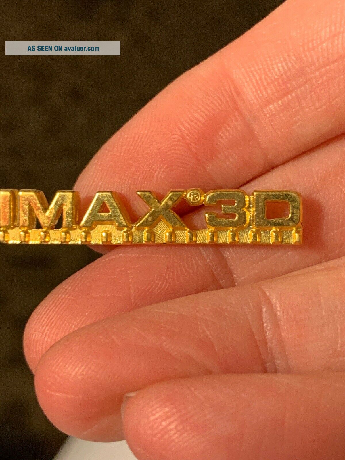 Vintage Imax 3 - D Movie Theatre Gold Tone Lapel Pin (CC) | #3608770