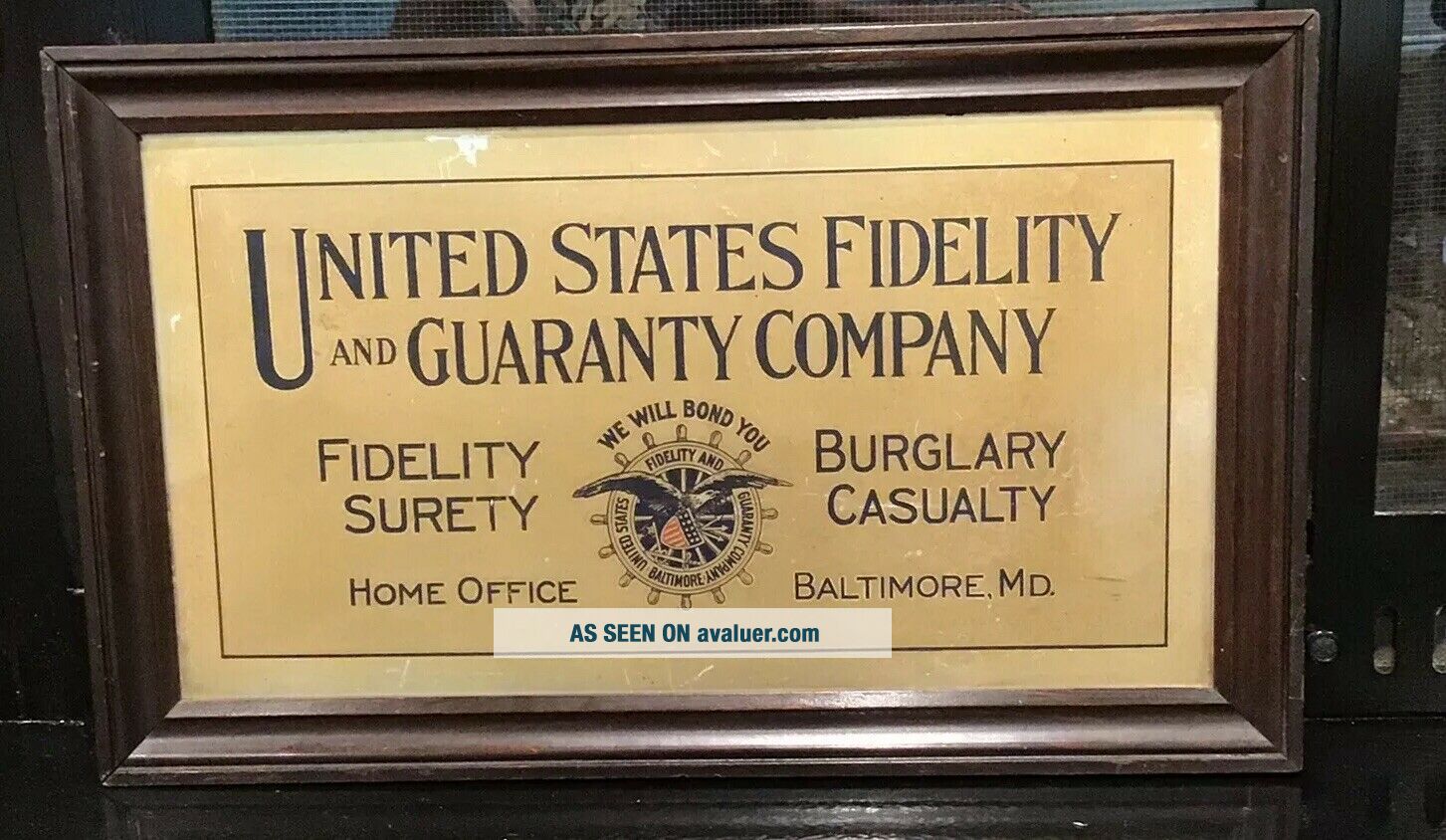 Vintage United States Fidelity & Guaranty Co. Metal Insurance Sign ...
