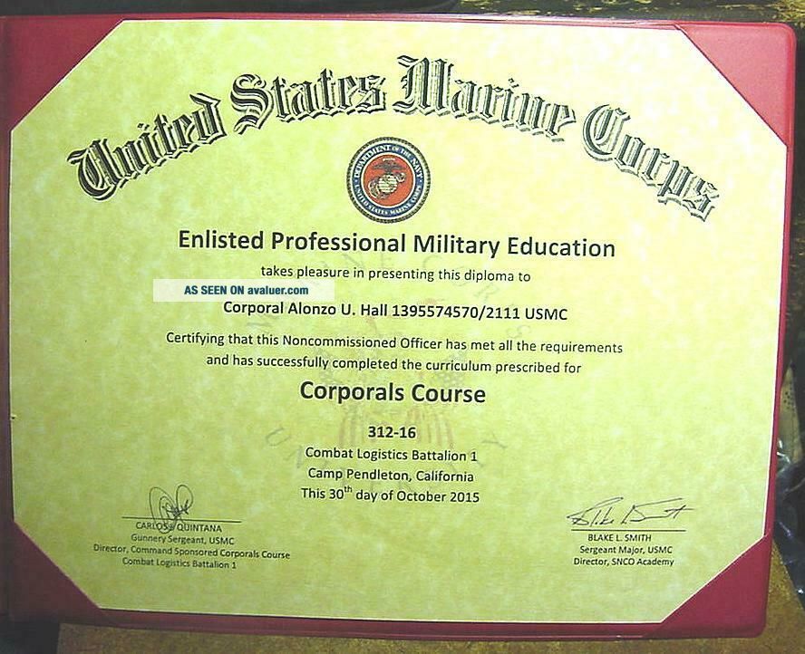 USMC Marine Corps Good Conduct Award Certificate With Folder | #3592477