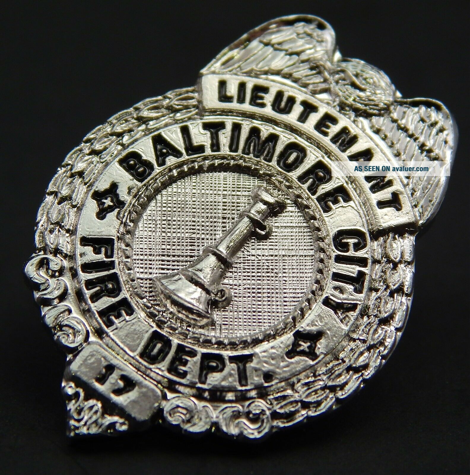 Vntg Mini Badge Orig Baltimore City Fire Department 17 Lieutenant Lapel ...