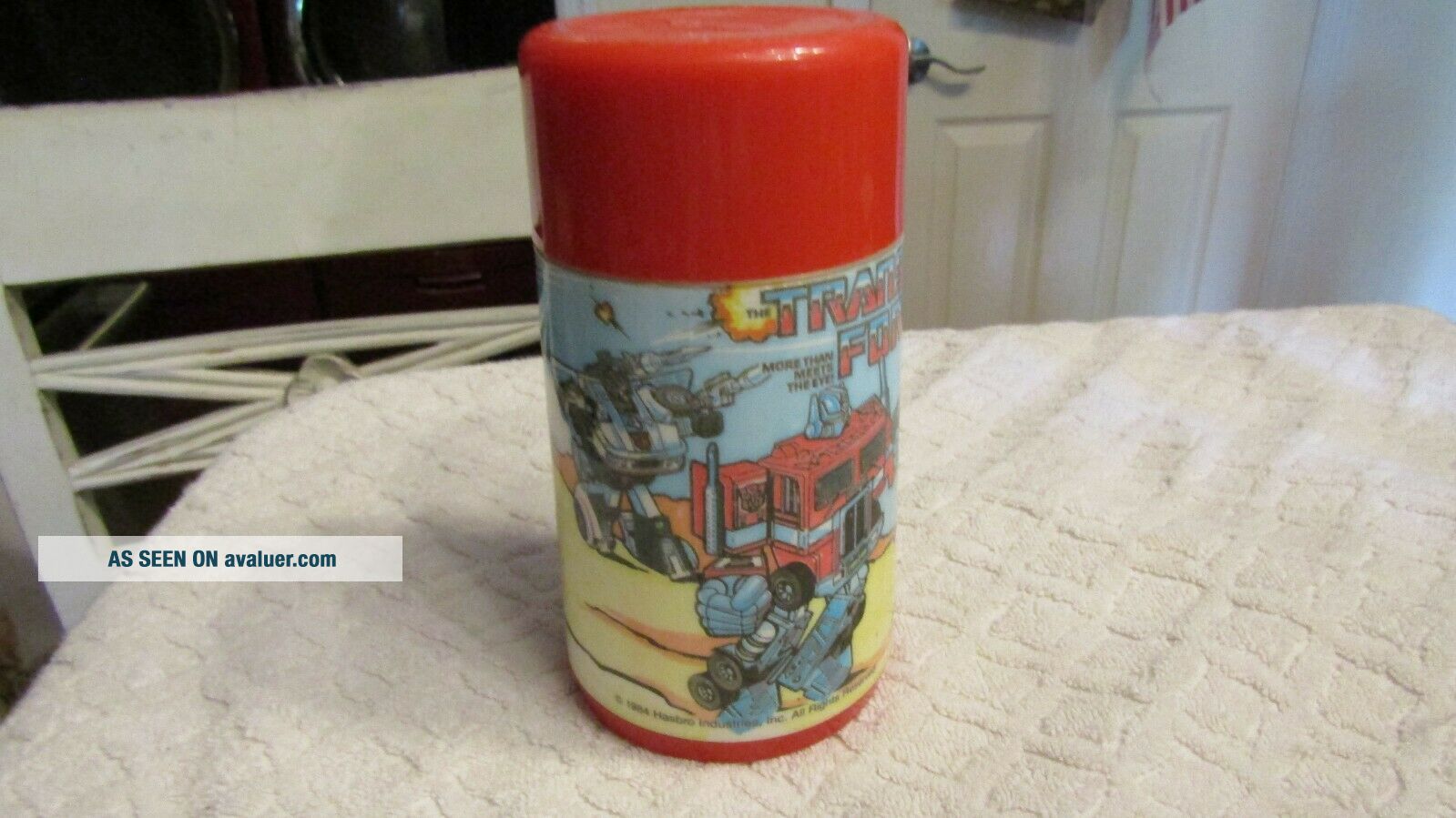 Vintage 1984 Hasbro TRANSFORMERS Aladdin Lunch Box Thermos With Top Cup ...