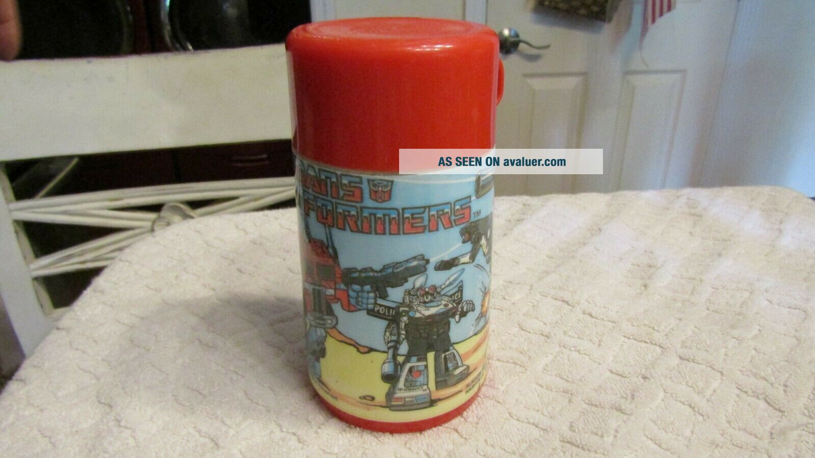 Vintage 1984 Hasbro TRANSFORMERS Aladdin Lunch Box Thermos With Top Cup ...