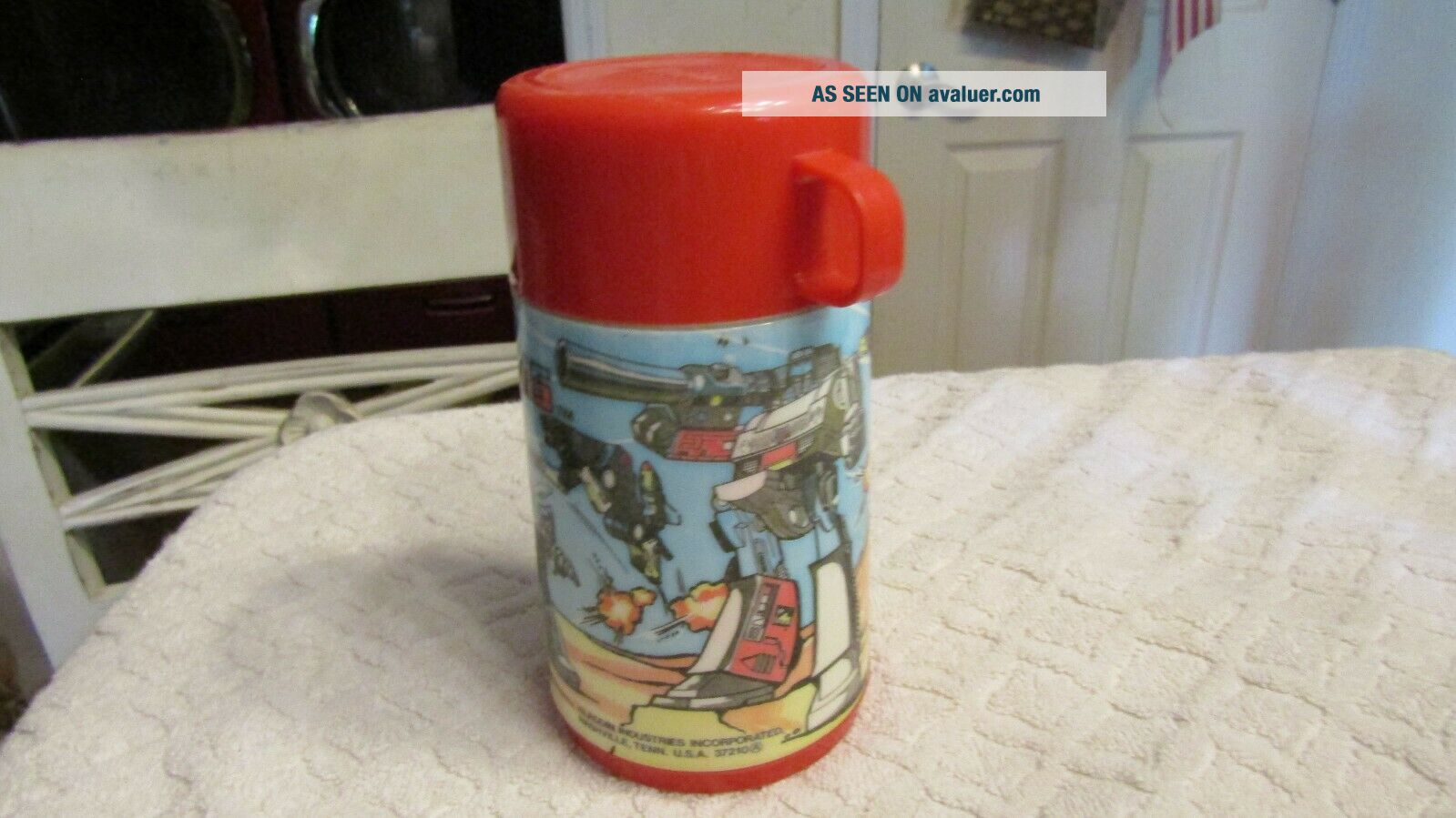 Vintage 1984 Hasbro TRANSFORMERS Aladdin Lunch Box Thermos With Top Cup ...