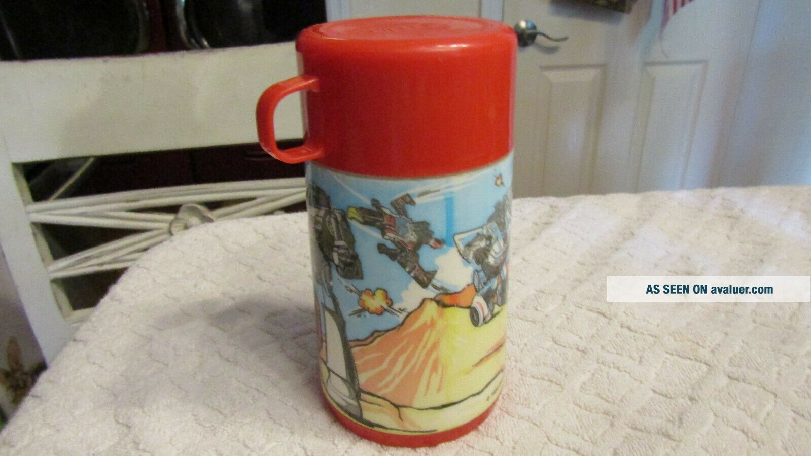 Vintage 1984 Hasbro TRANSFORMERS Aladdin Lunch Box Thermos With Top Cup ...