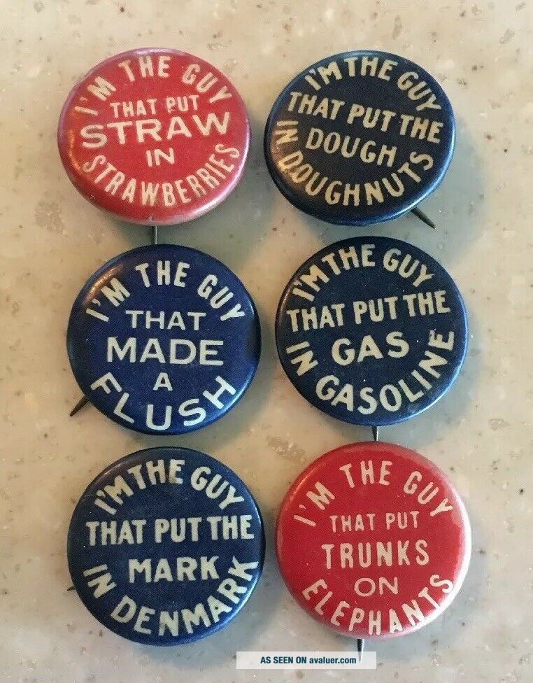 Six " I ' M The Guy. " Pin Back Buttons From Clix Cigarettes | #3643499