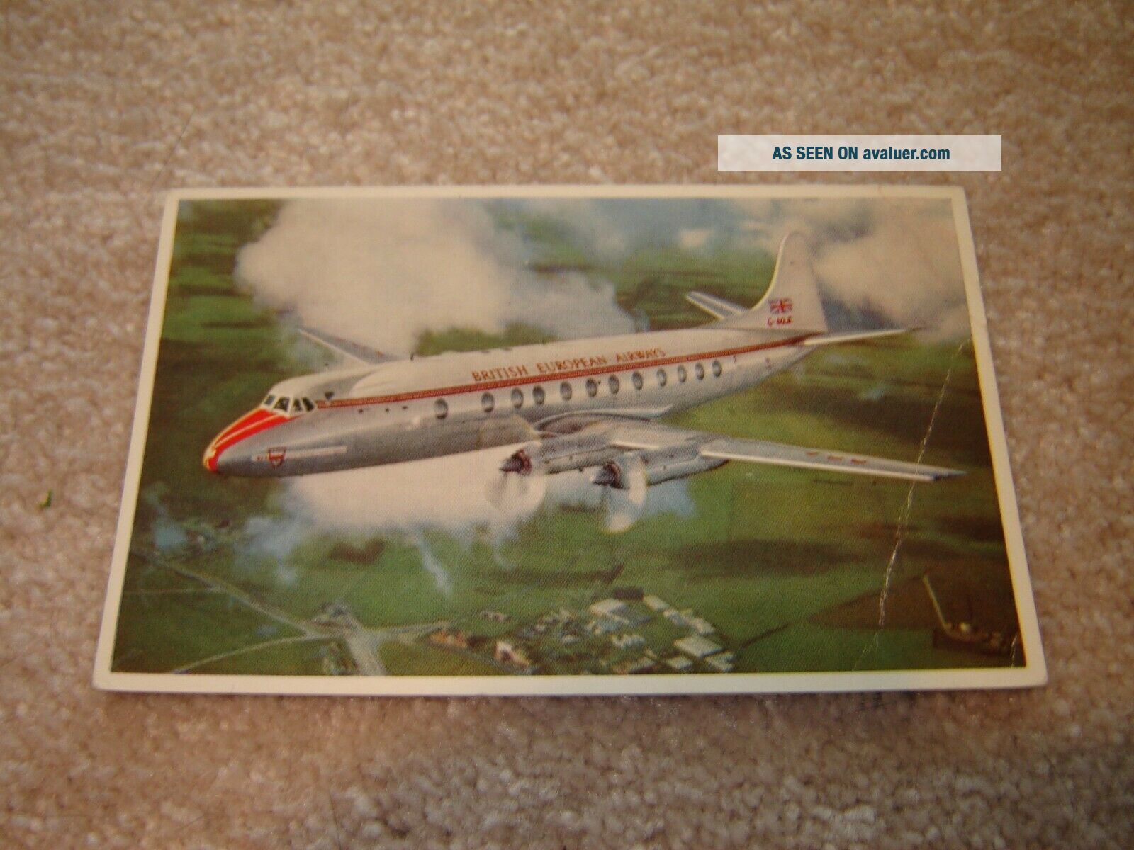 VINTAGE POSTCARD Airlines Early Aviation BRITISH EUROPEAN AIRWAYS 1964 ...