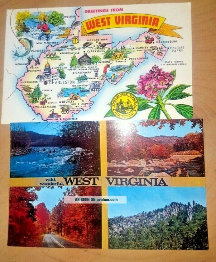 2 Vintage West Virginia Postcards 1977 | #3628328