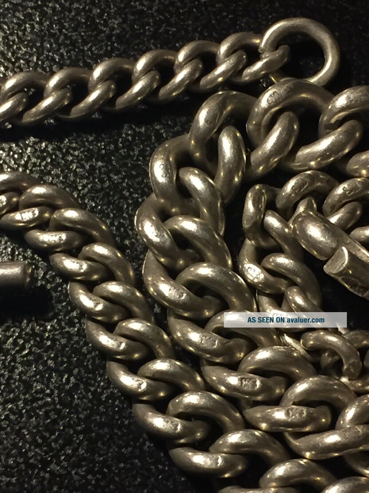 Antique English Sterling Silver Graduated Pocket Watch Chain Fully ...