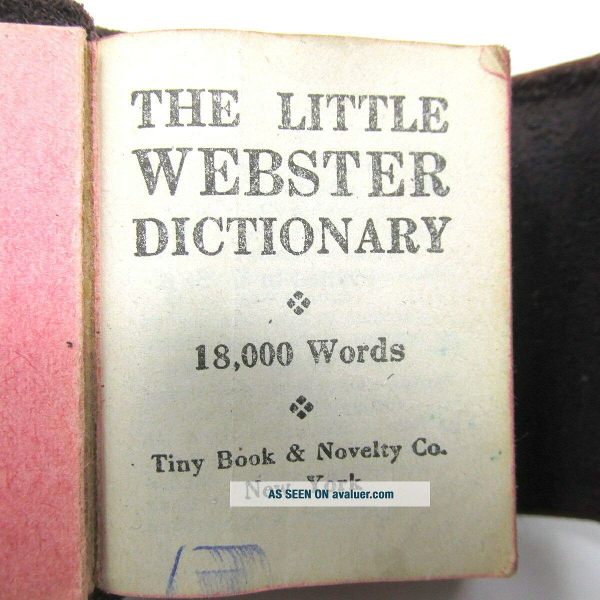 The Little Webster Dictionary Antique 1939 Miniature 18000 Words ...