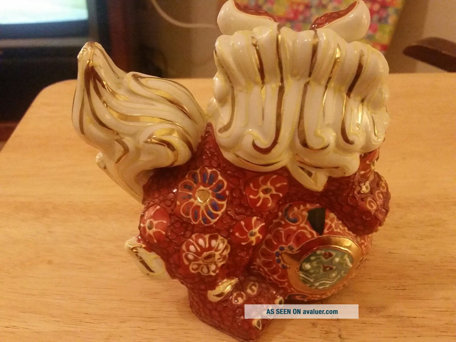 Vintage Ceramic Kutani Shi Shi Foo Dog Guardian Lion Beast | #3662813