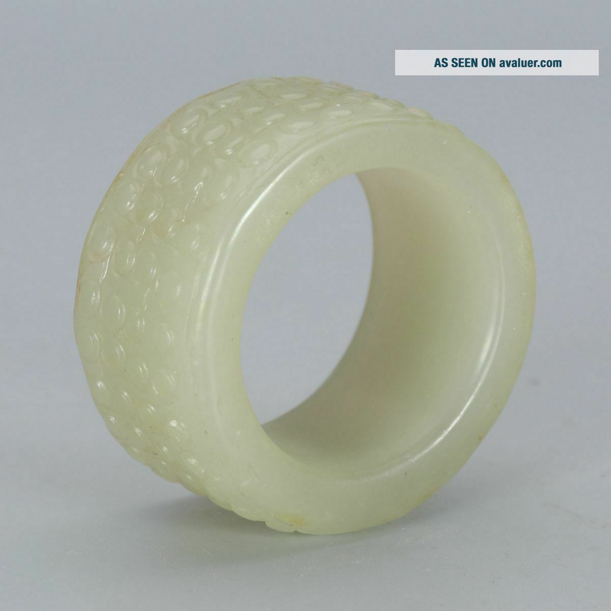 Chinese Exquisite Hand Carved Hetian Jade Ring | #3693552