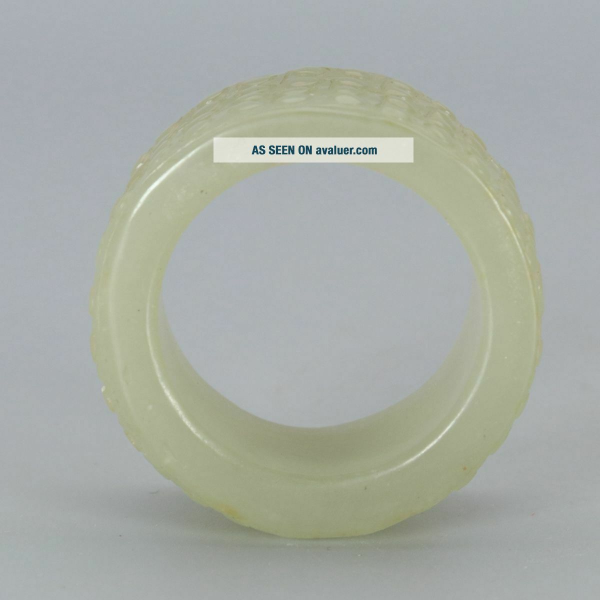 Chinese Exquisite Hand Carved Hetian Jade Ring | #3693552