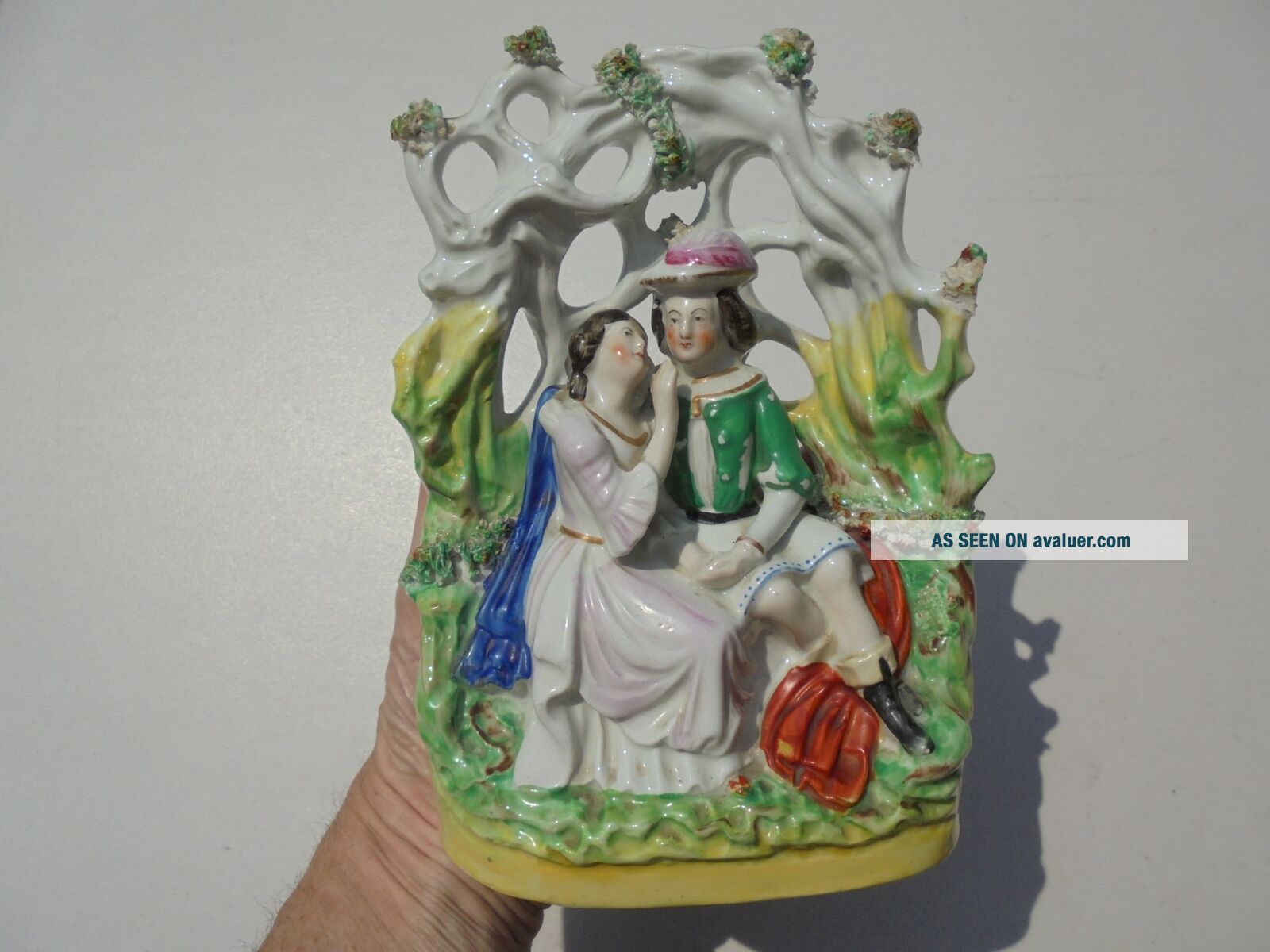 Old Antique Staffordshire Pottery Figure Romantic Man Woman Couple ...
