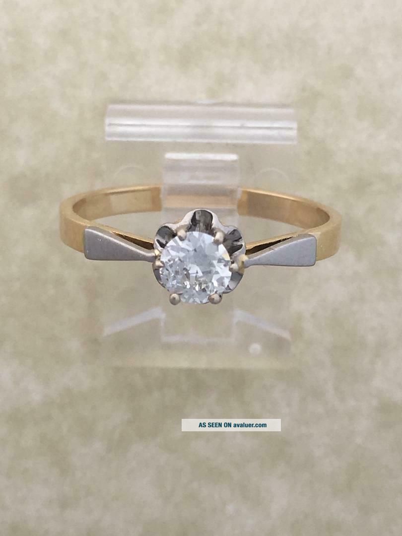 Antique Diamond Ring Russian 18k Soviet Union Stamp | #3706589