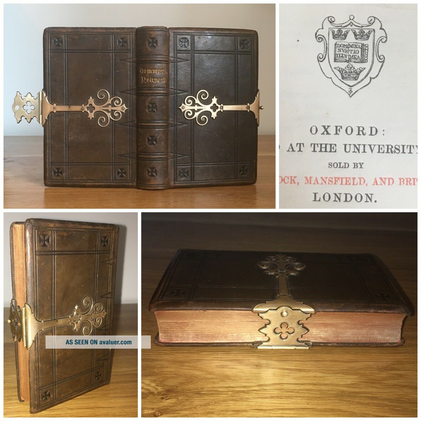 C1866 Old Antique Bible Oxford Gothic Book Of Common Prayer Fine ...