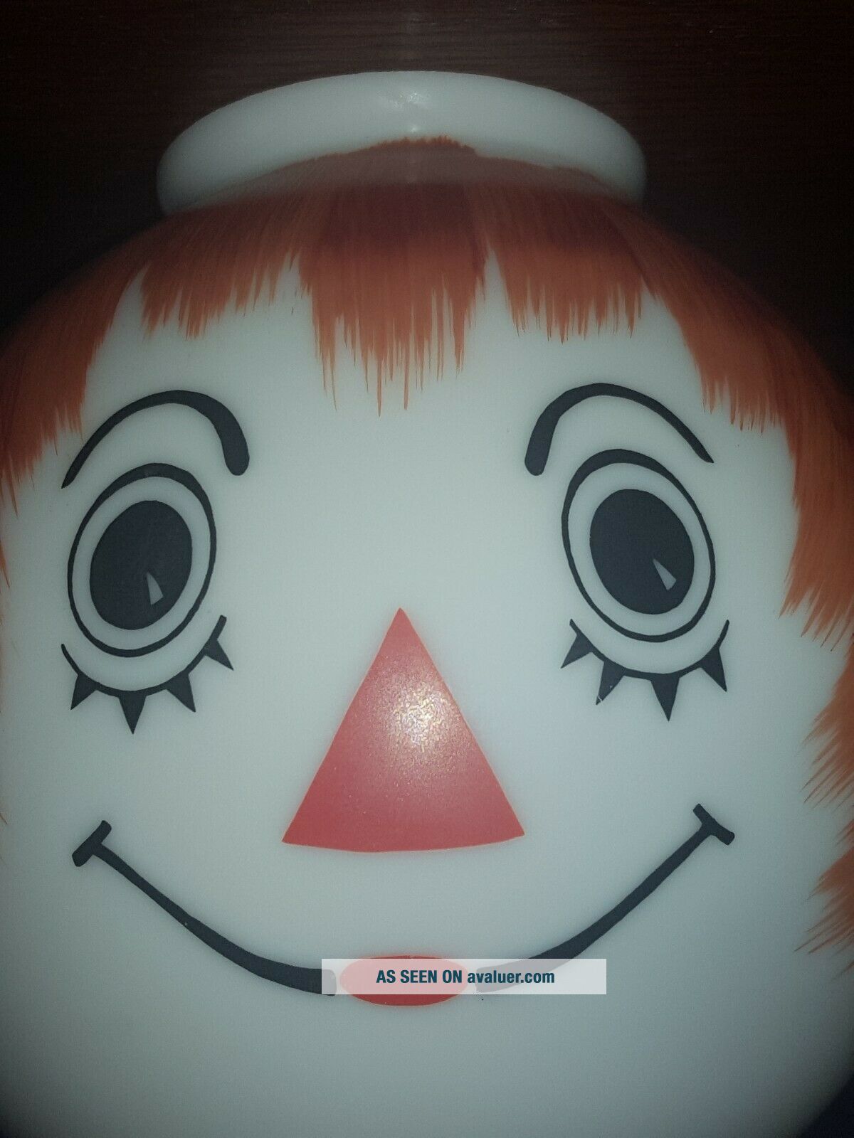 Vintage Raggedy Ann/Andy Glass Ceiling/Lamp Light Fixture Hand Painted ...