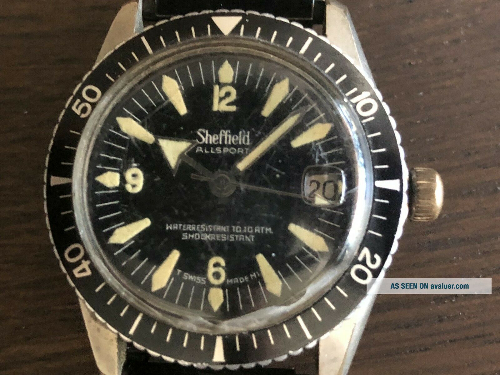 Sheffield All Sport Diver ' S Vintage Mechanical Wind Up Swiss Watch ...