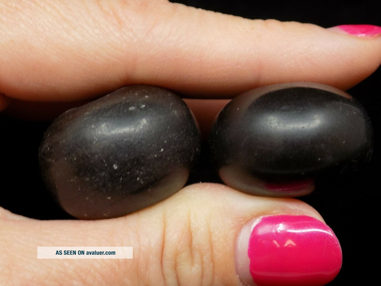 Pre - Columbian Black Jade Beads Set Of Two, Authentic Central Mexico ...