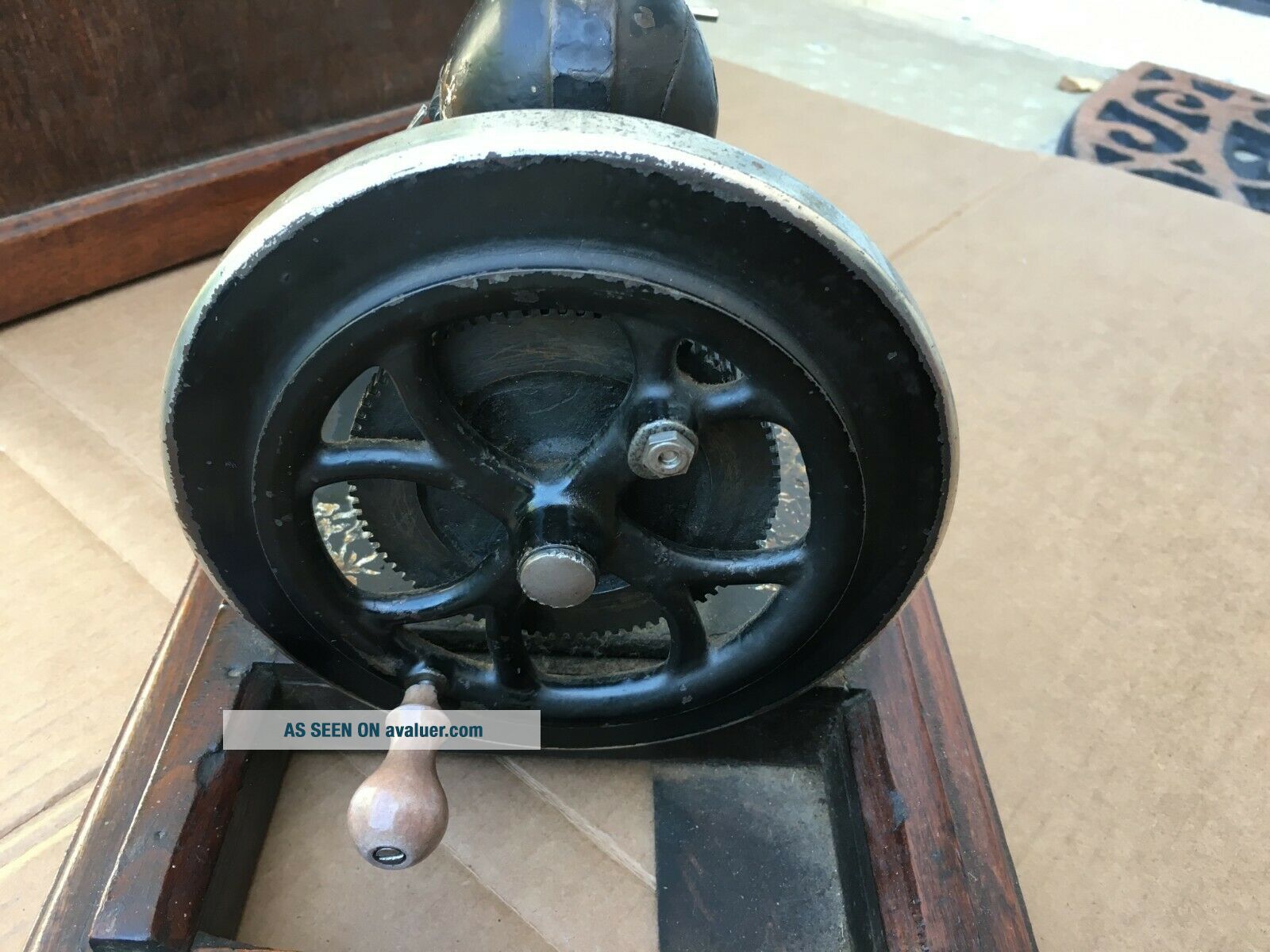 Antique National Hand Crank Sewing Machine With Case For Parts/Repair ...