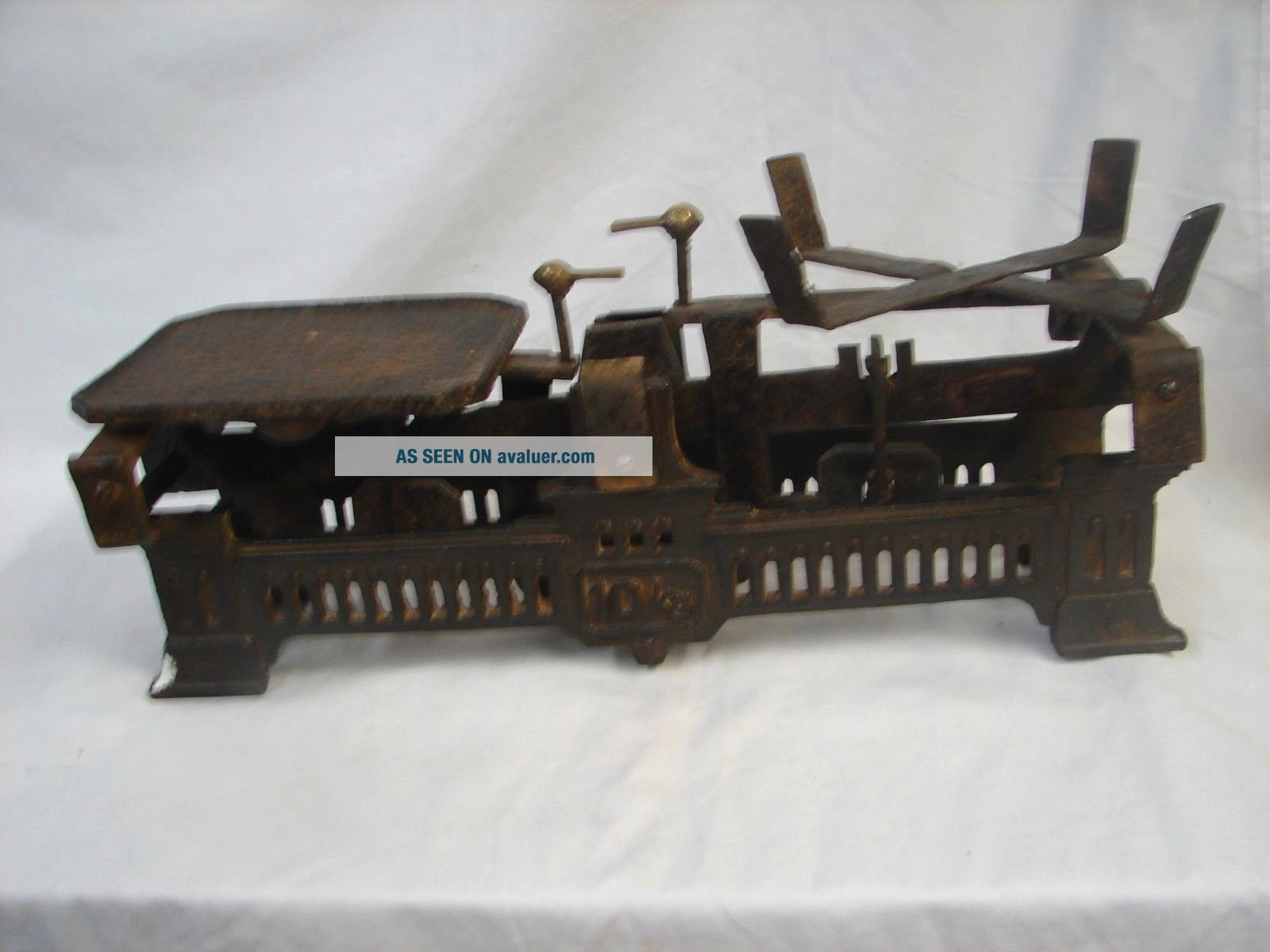 VINTAGE CAST IRON BALANCE SCALE 10KG ORNATE VICTORIAN STYLE | #3766372