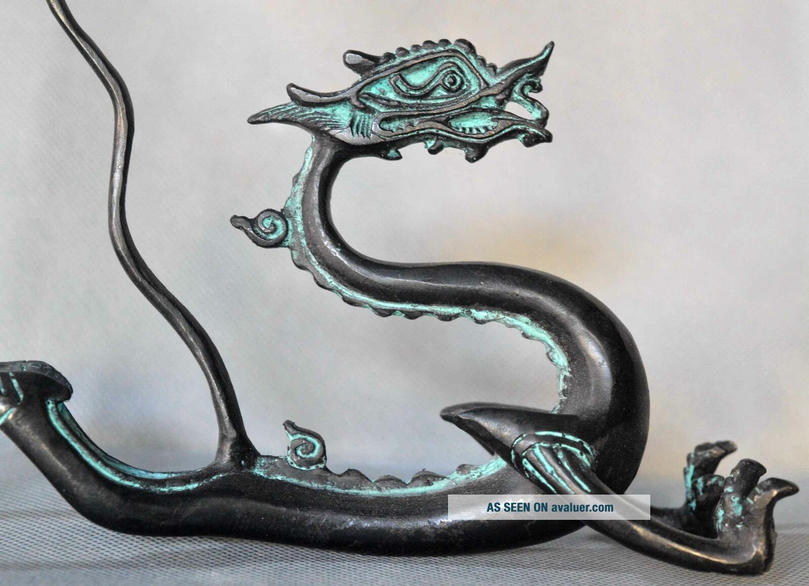 Collectable Handwork Bronze Carve Dragon Head Auspicious Exorcism ...